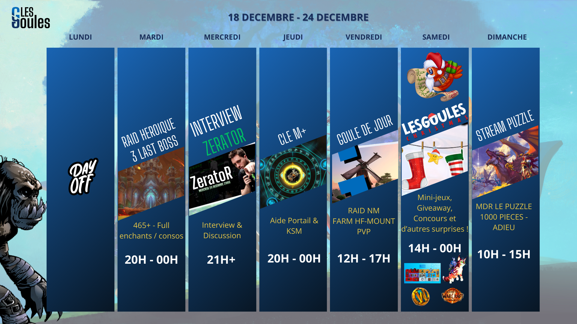 Planning de stream - Les Goules